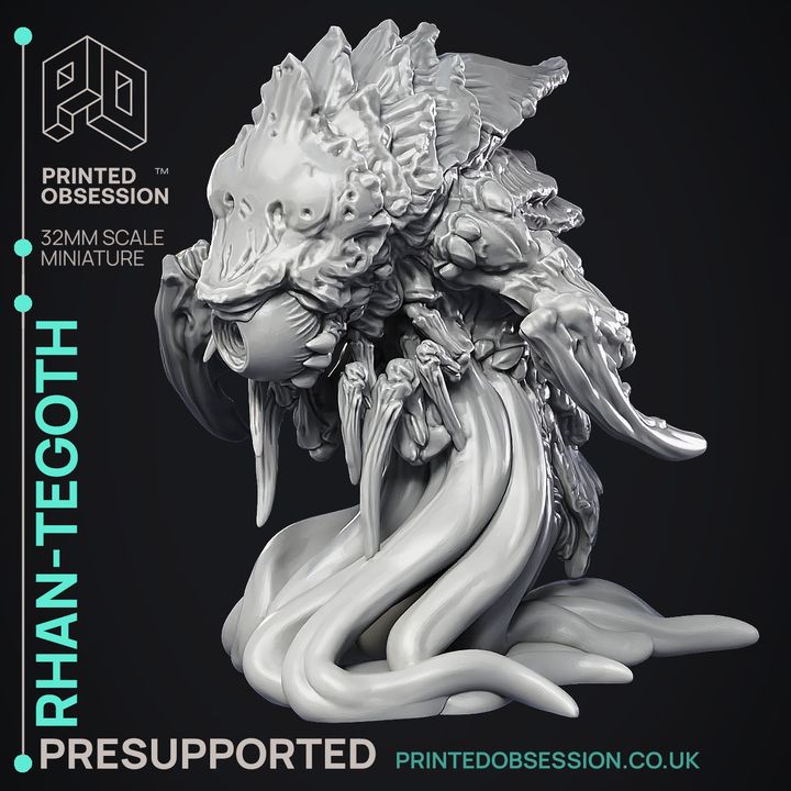 3D Printable Rhan-Tegoth - The Wondering Desert - PRESUPPORTED - Illustrated and Stats - 32mm ...